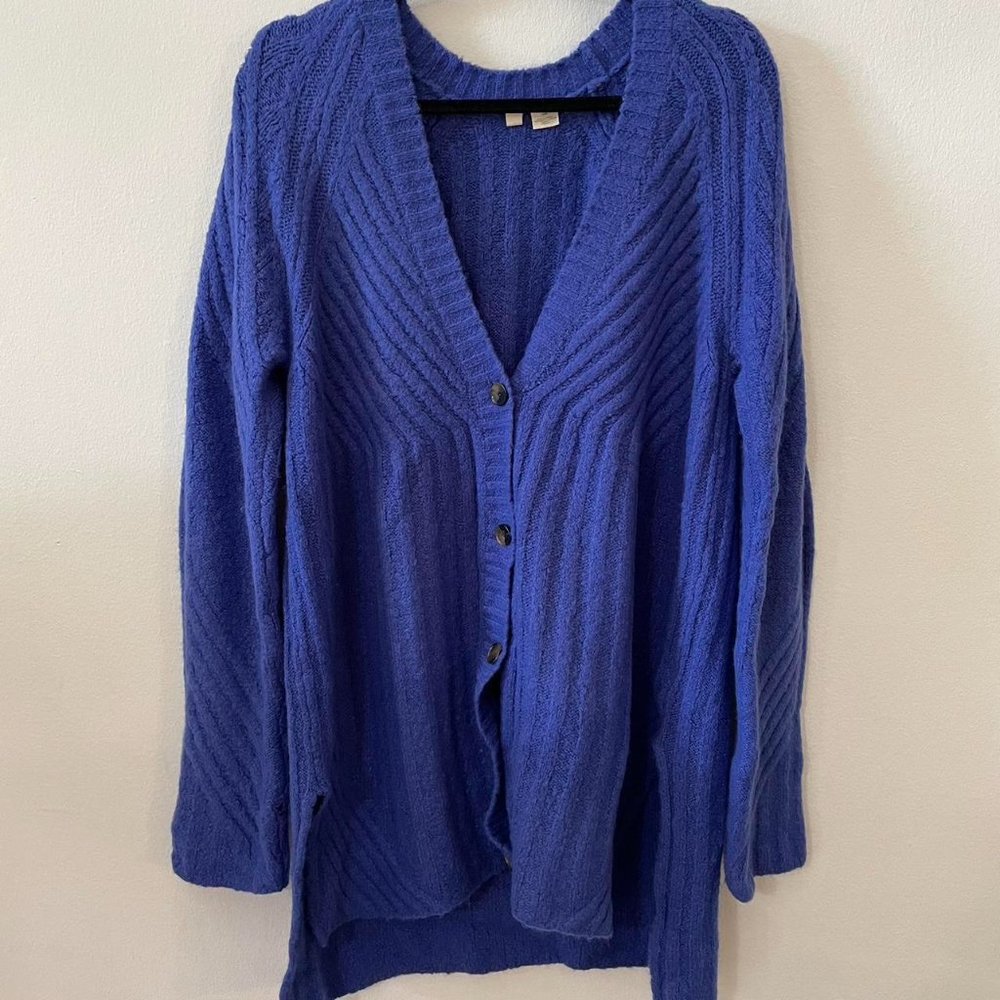 Anthropologie Moth Oversized Blue Cardigan - Gem